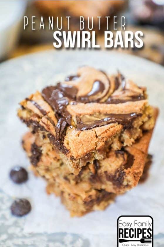 Classic Peanut Butter Swirl Bars Recipe - Easy Family Recipes