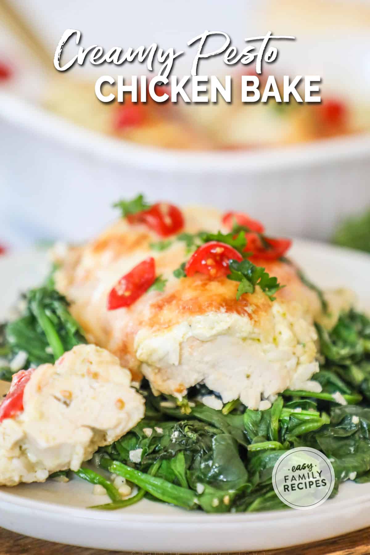 Cheesy Baked Pesto Chicken · Easy Family Recipes
