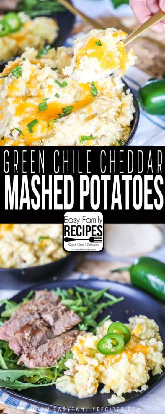 Green Chile Cheddar Mashed Potatoes · Easy Family Recipes