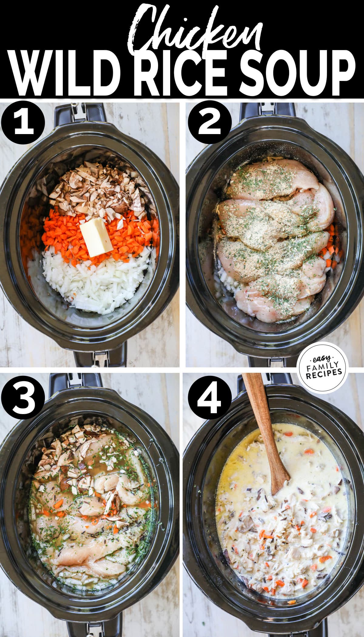 Crock Pot Chicken Wild Rice Soup · Easy Family Recipes