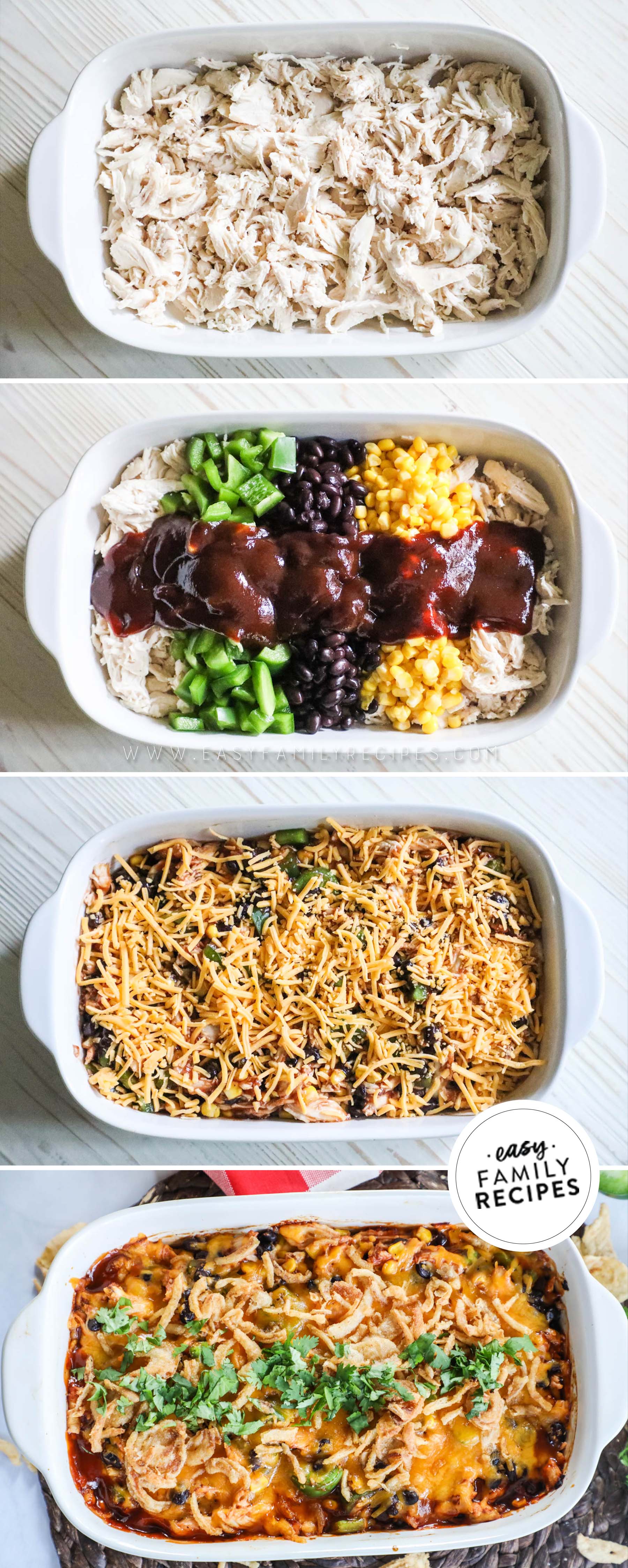 Shredded BBQ Chicken Casserole · Easy Family Recipes