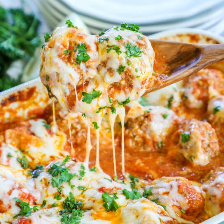Baked Meatballs Parmesan · Easy Family Recipes