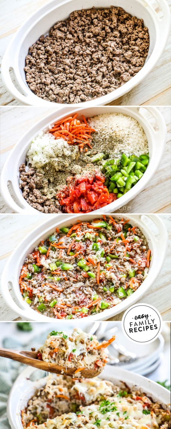 EASY Italian Beef and Rice Casserole · Easy Family Recipes