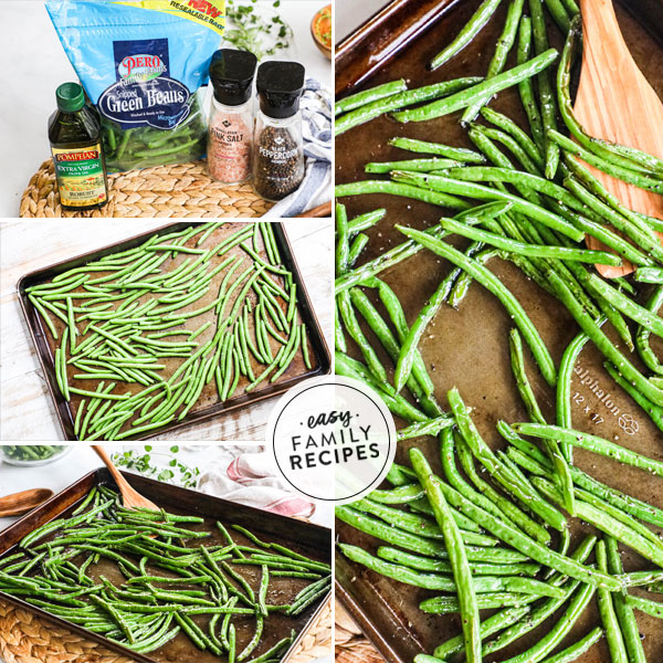 Oven Roasted Green Beans + 5 Flavor Options! · Easy Family Recipes