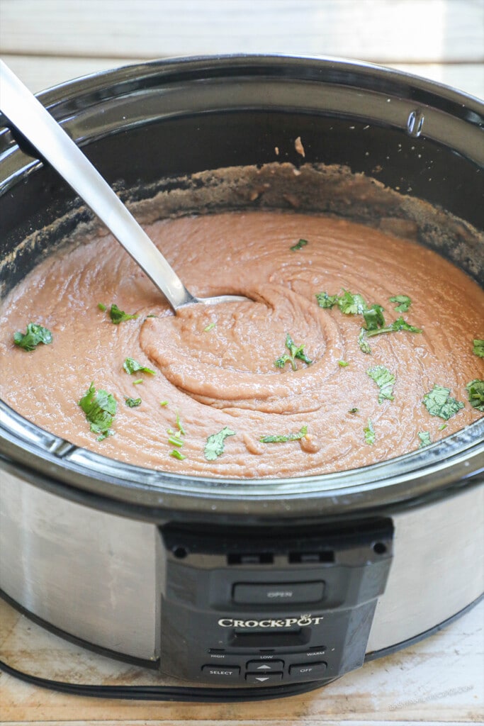 Mexican Style Crock Pot Refried Beans · Easy Family Recipes