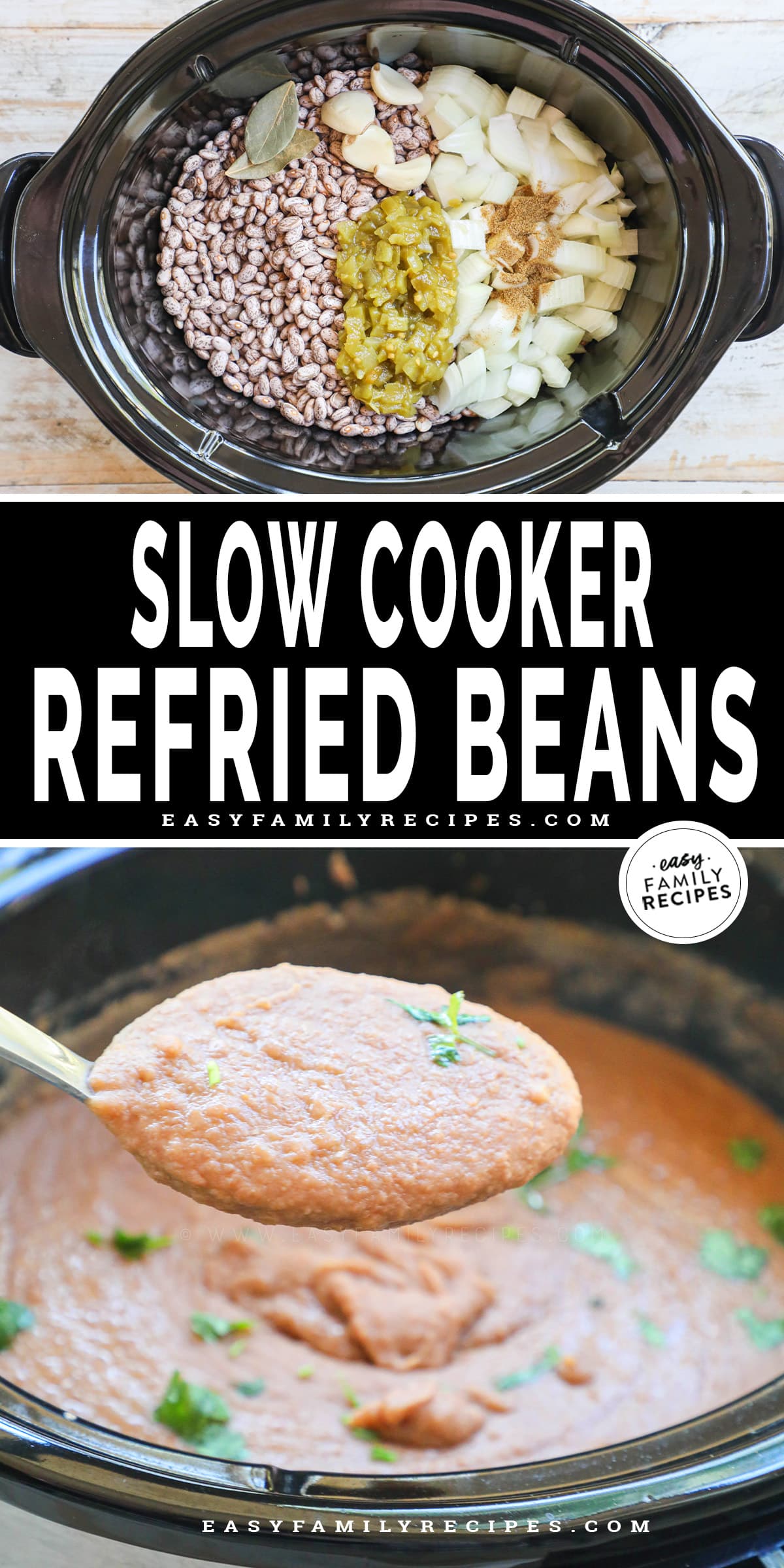 Mexican Style Crock Pot Refried Beans · Easy Family Recipes