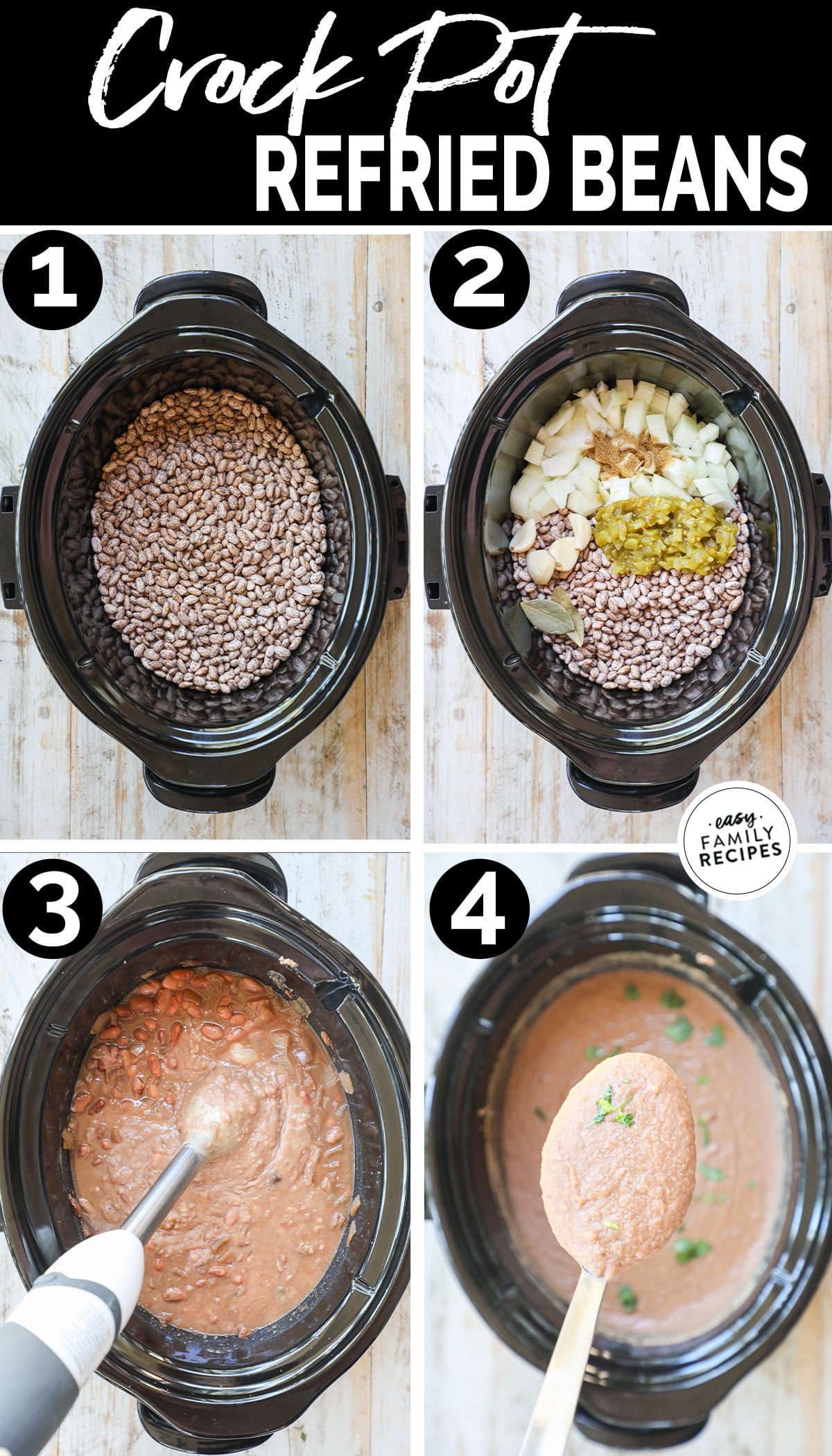 Mexican Style Crock Pot Refried Beans · Easy Family Recipes