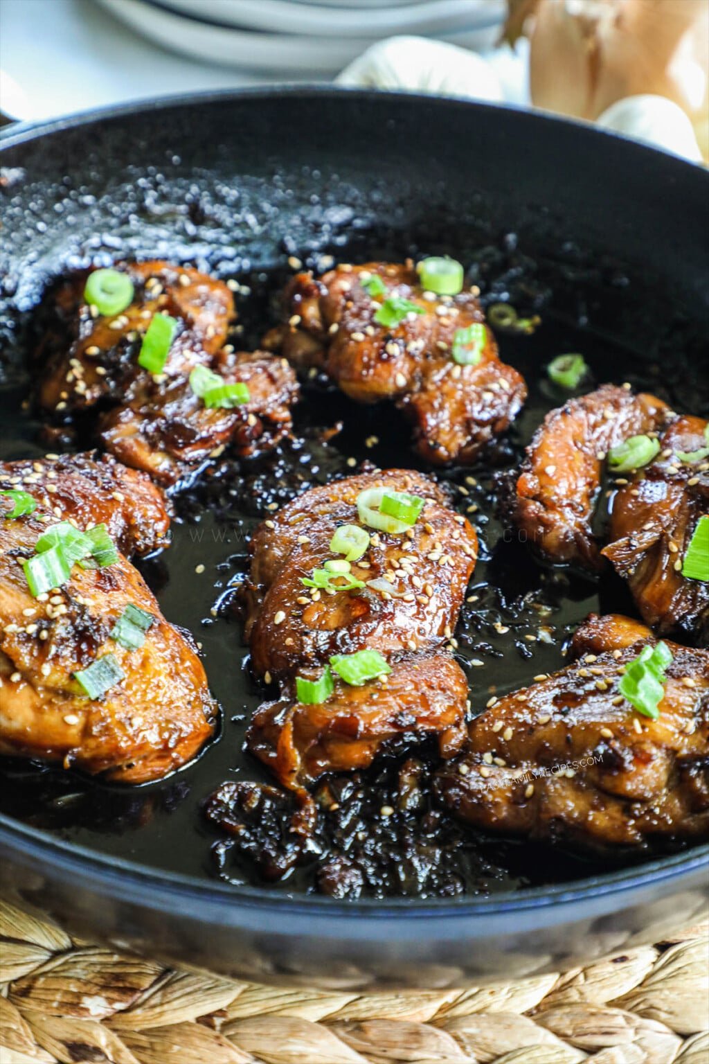 Asian Style Honey Garlic Chicken Thighs · Easy Family Recipes