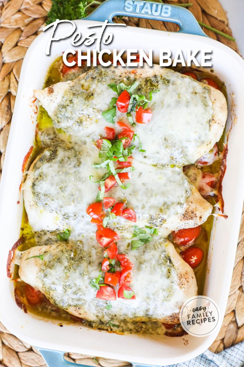 Pesto Chicken Bake with Tomatoes · Easy Family Recipes