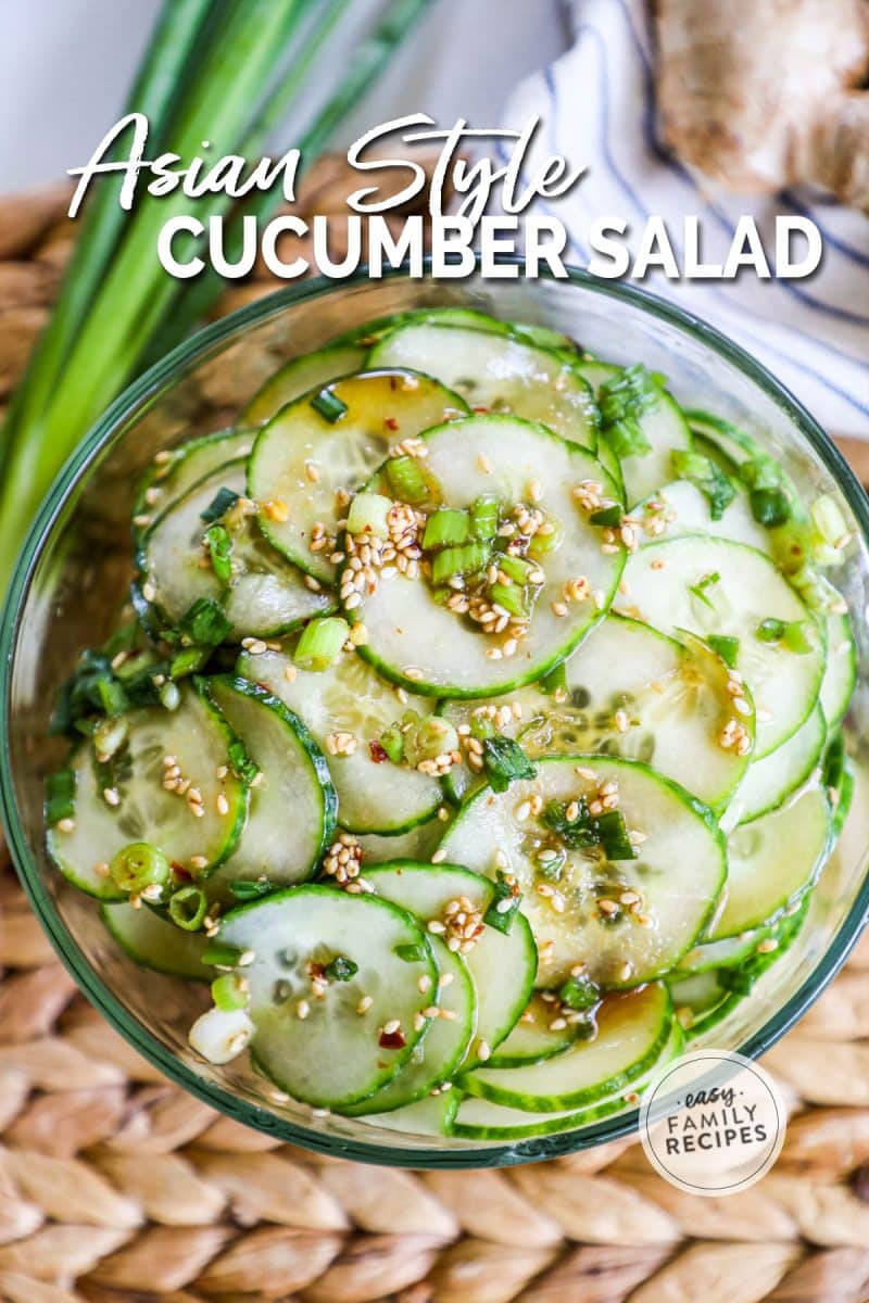 Asian Cucumber Salad with Ginger Soy Dressing · Easy Family Recipes