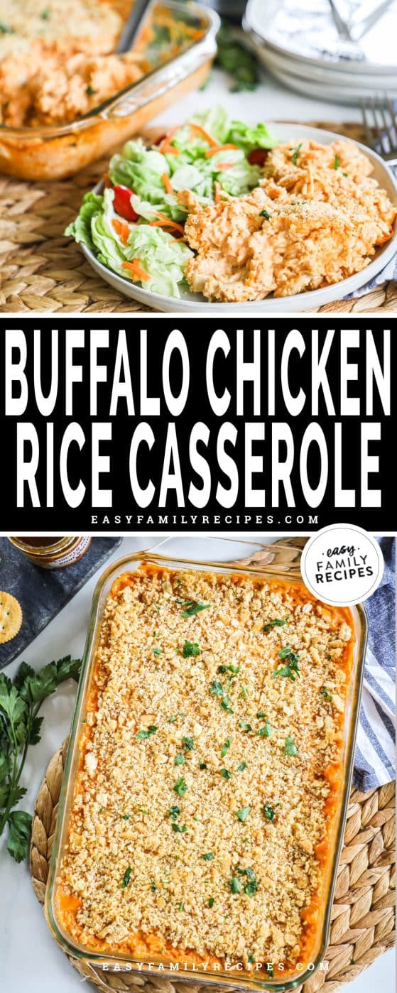 Buffalo Chicken Rice Casserole · Easy Family Recipes