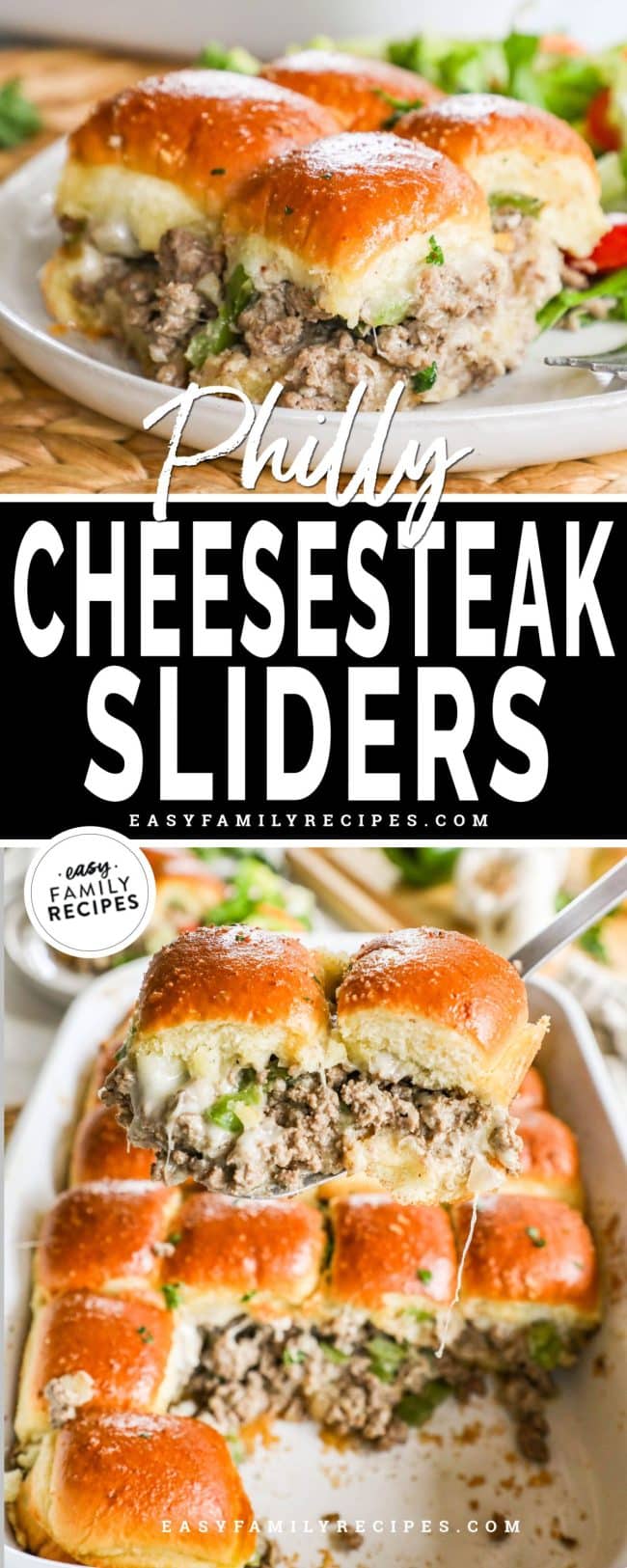 EASY Philly Cheesesteak Sliders (with Ground Beef) · Easy Family Recipes