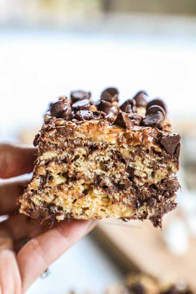 Chocolate Peanut Butter Rice Krispie Treats · Easy Family Recipes