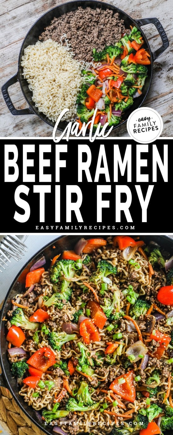One Pan Beef Ramen Stir Fry · Easy Family Recipes