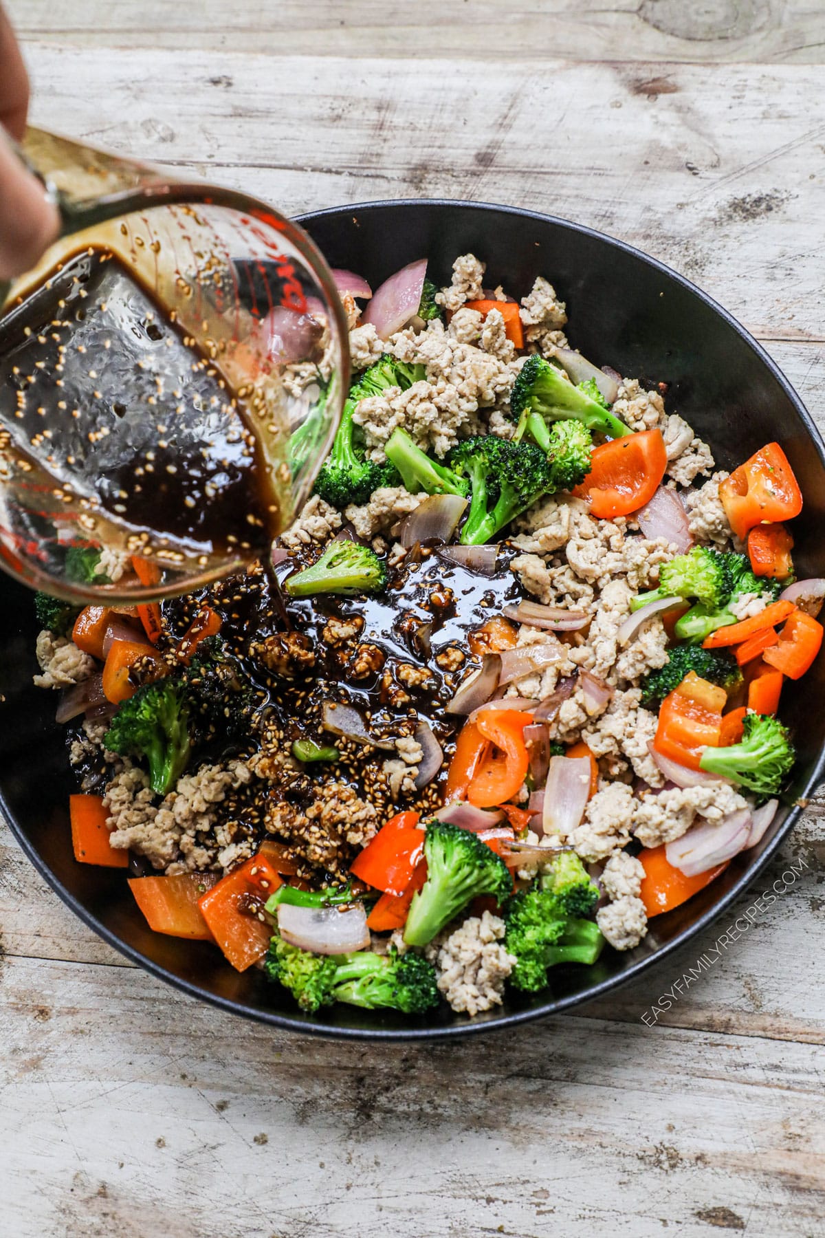 Ginger Sesame Ground Chicken Stir Fry · Easy Family Recipes