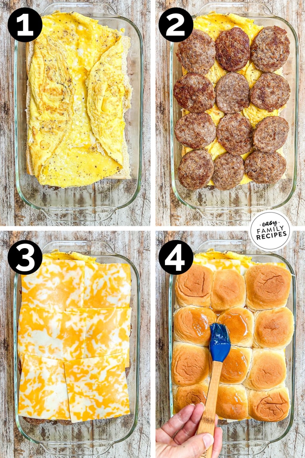 Hawaiian Roll Breakfast Sliders with Sausage, Egg & Cheese · Easy Family Recipes