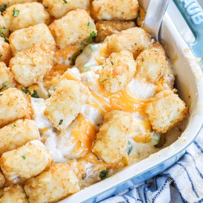 Cheesy Chicken Tater Tot Casserole · Easy Family Recipes