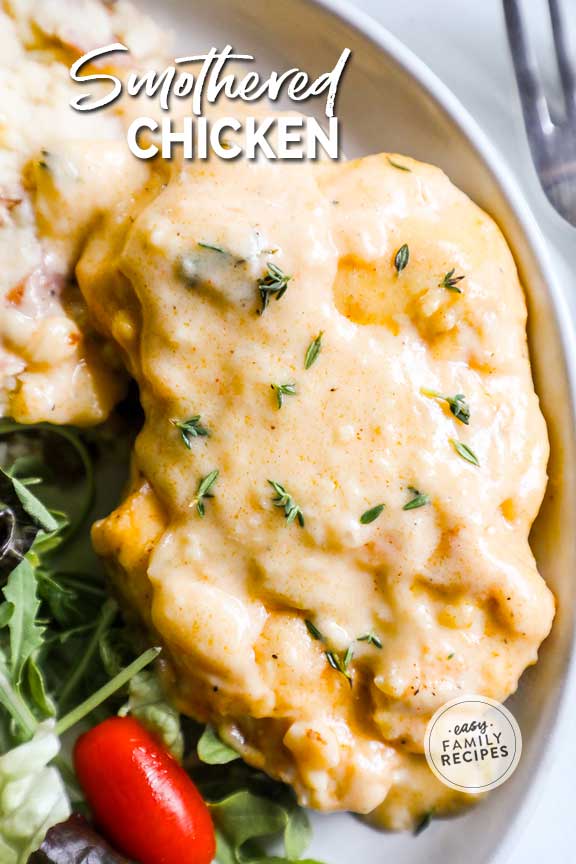 Smothered Chicken Breast with Gravy · Easy Family Recipes