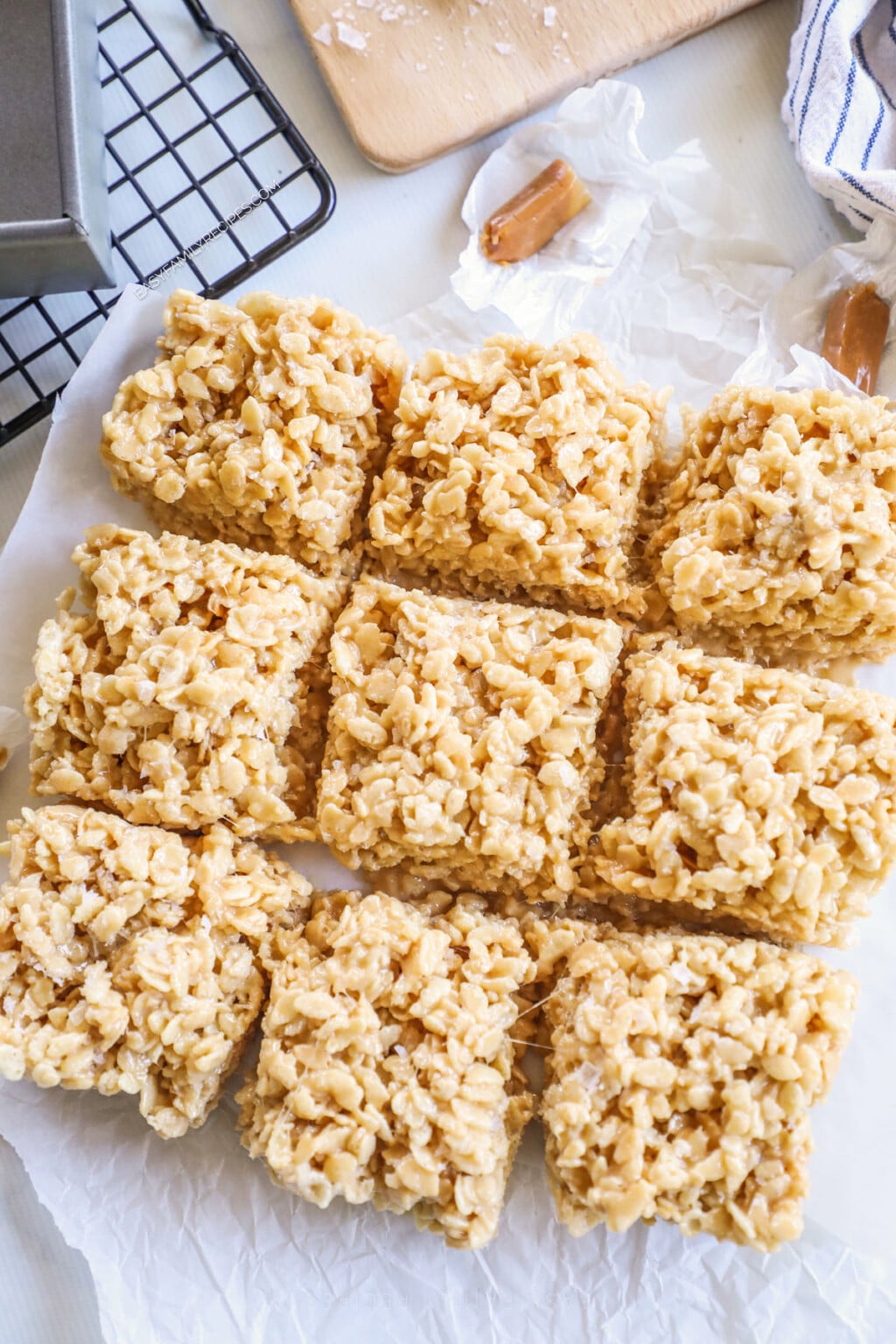 Salted Caramel Rice Krispie Treats · Easy Family Recipes