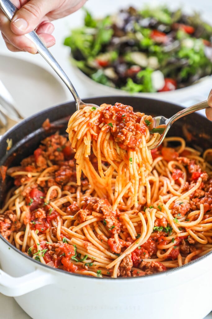 Italian Style Ground Turkey Spaghetti · Easy Family Recipes