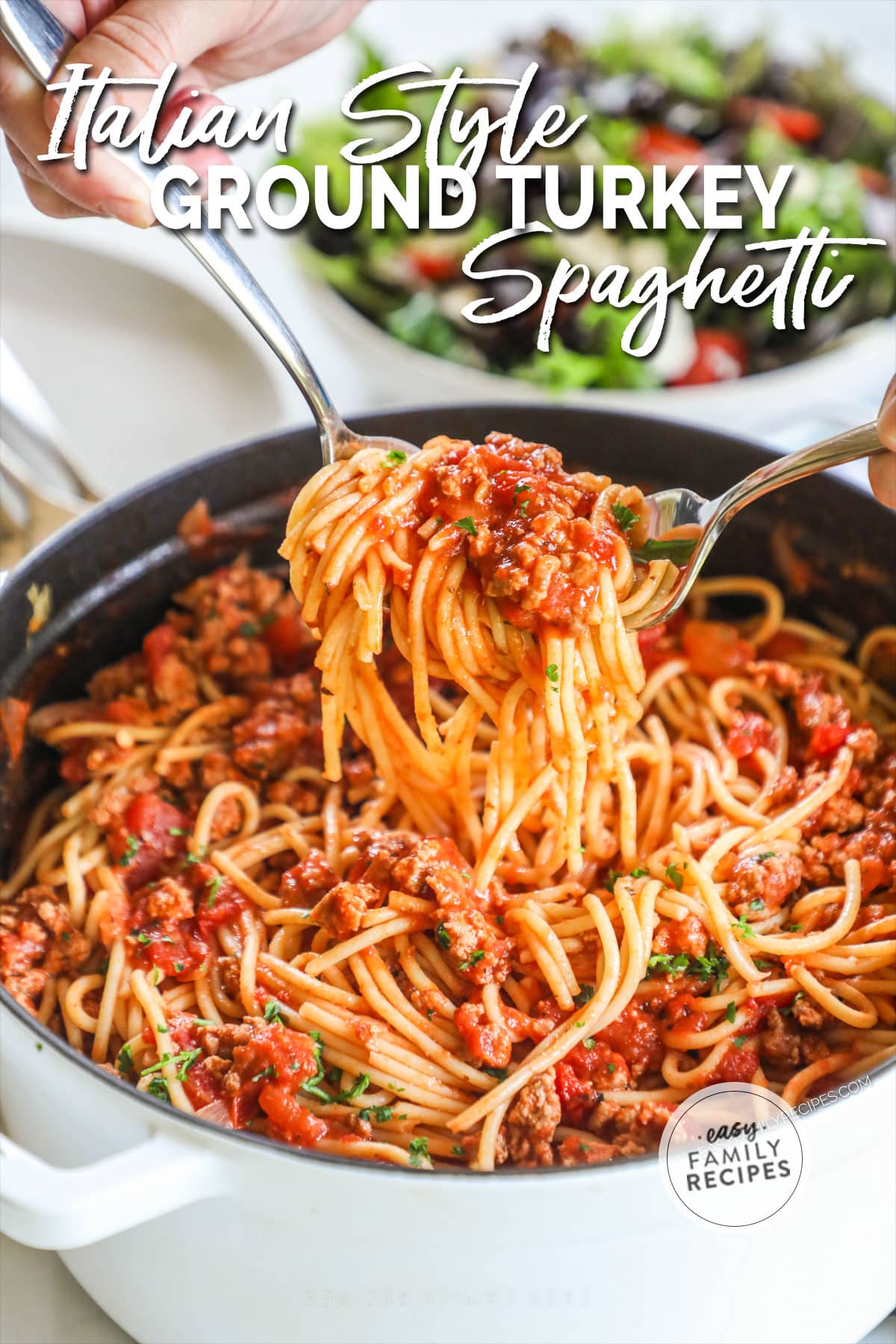 Italian Style Ground Turkey Spaghetti · Easy Family Recipes