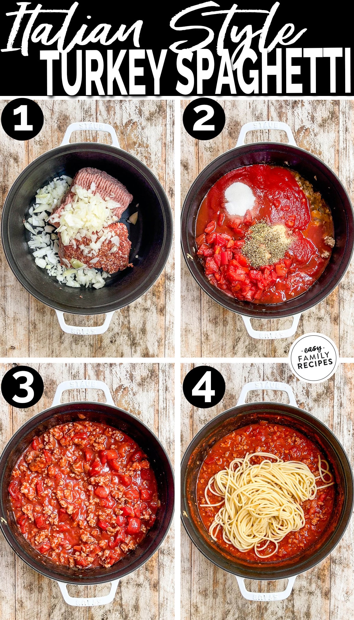 Italian Style Ground Turkey Spaghetti · Easy Family Recipes