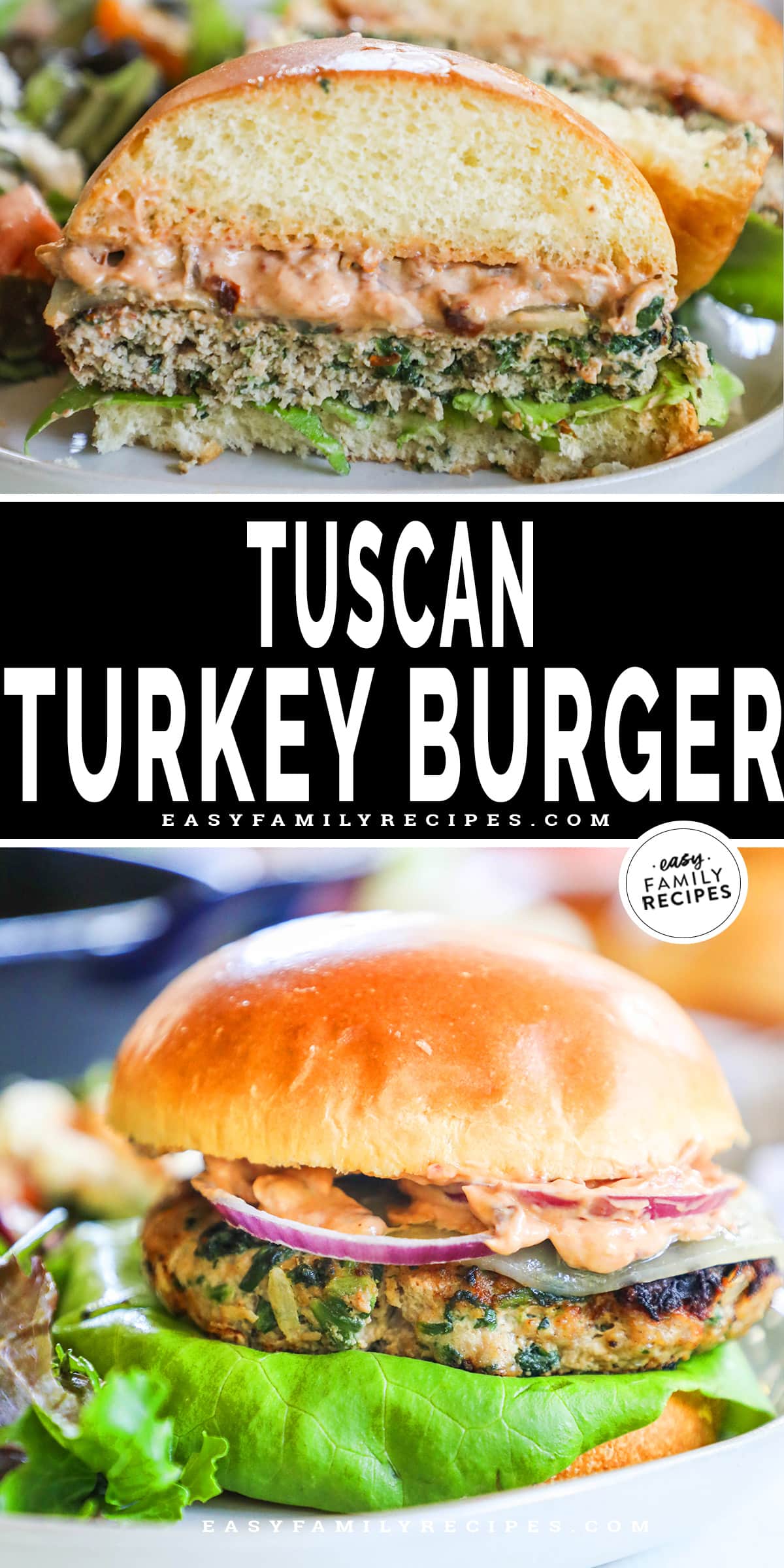 Tuscan Turkey Burgers · Easy Family Recipes