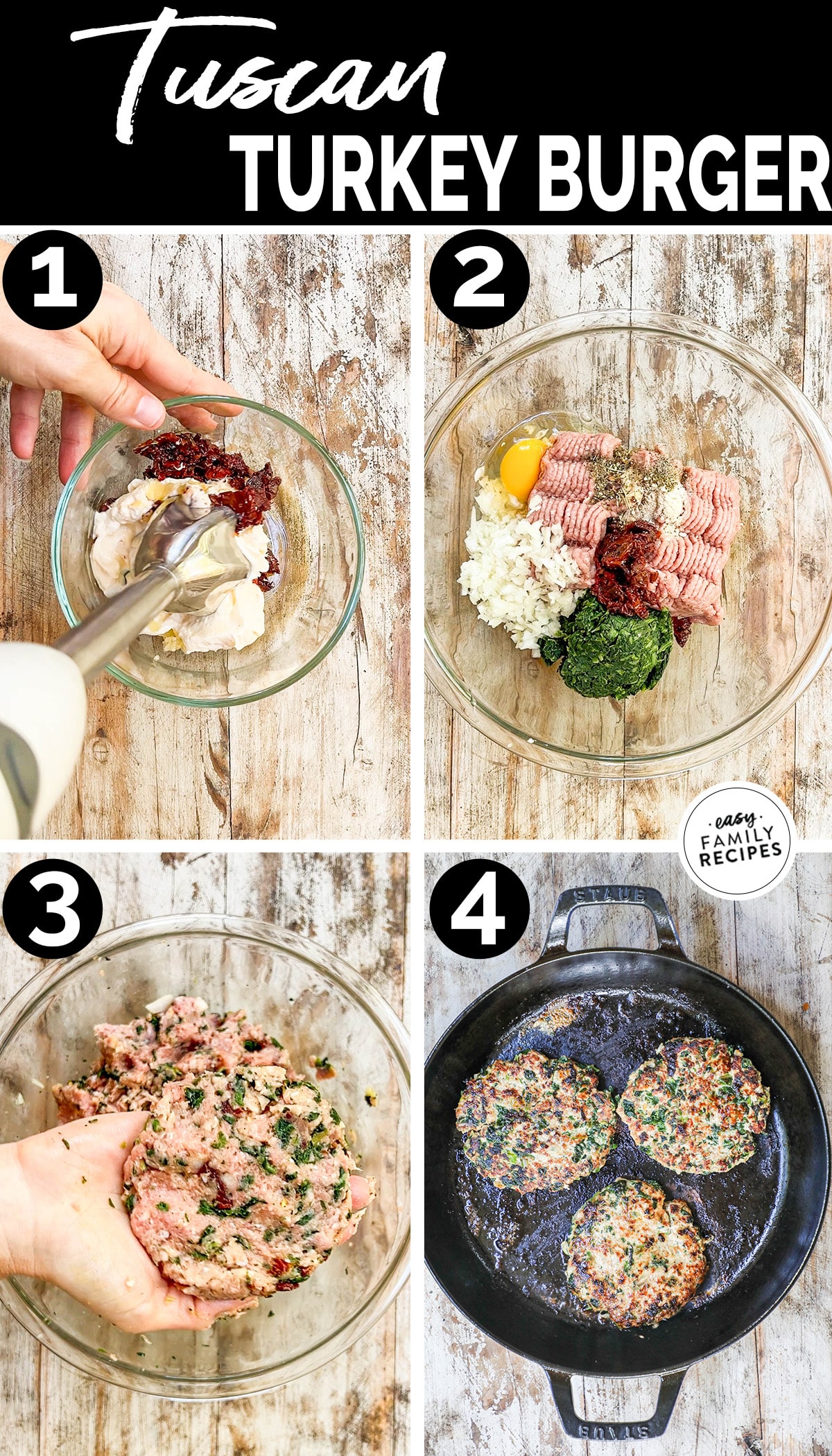 Tuscan Turkey Burgers · Easy Family Recipes