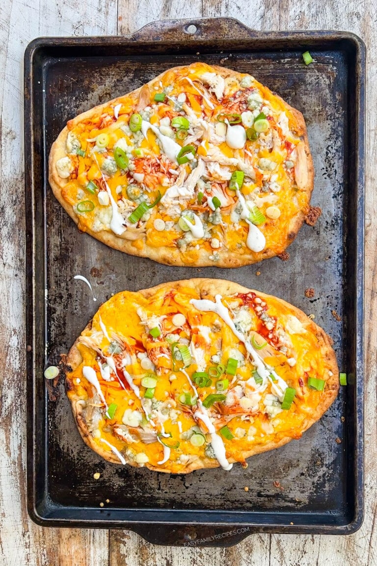 Buffalo Chicken Flatbread · Easy Family Recipes