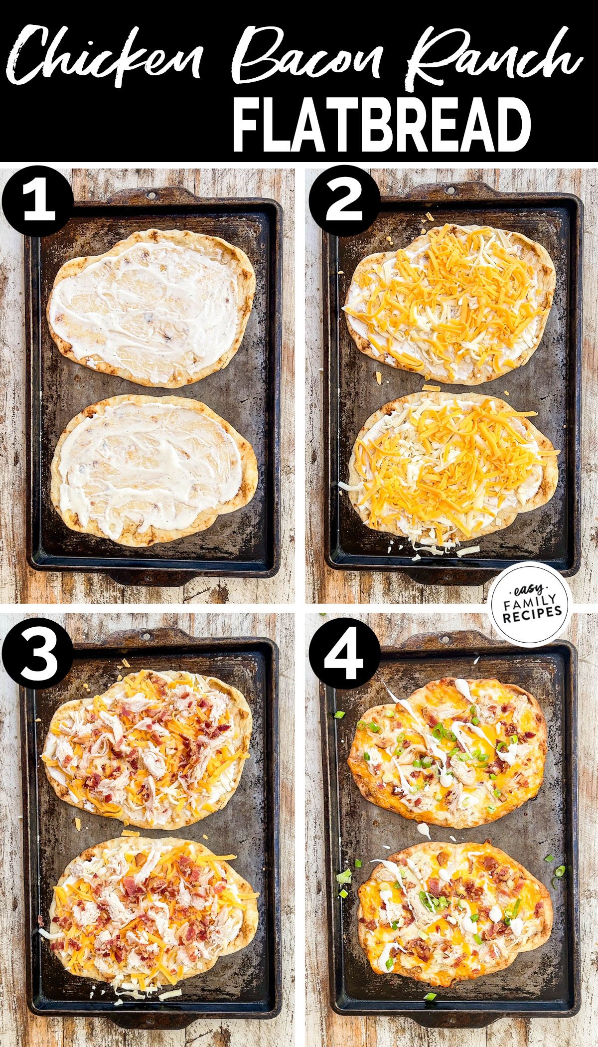 Chicken Bacon Ranch Flatbread · Easy Family Recipes