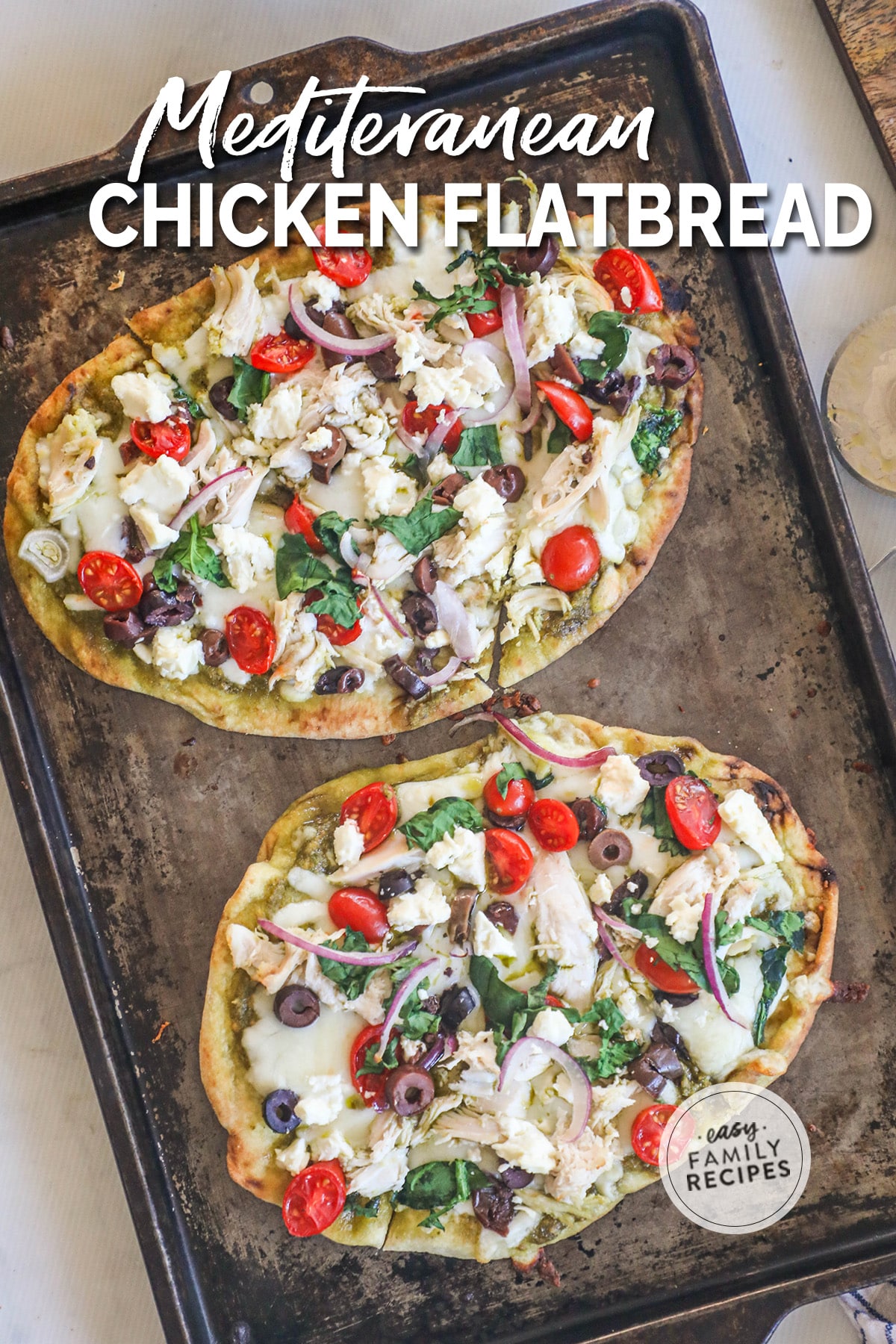 Mediterranean Flatbread with Chicken · Easy Family Recipes