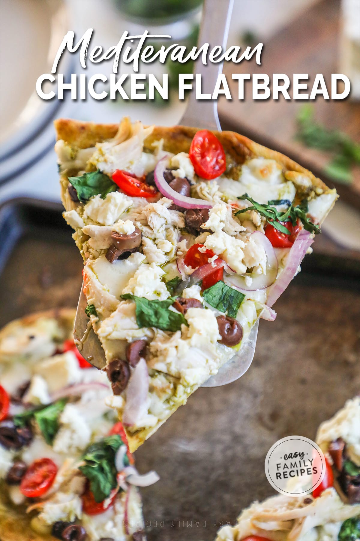 Mediterranean Flatbread with Chicken · Easy Family Recipes