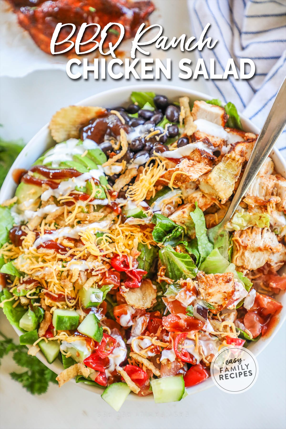 BBQ Ranch Chicken Salad · Easy Family Recipes