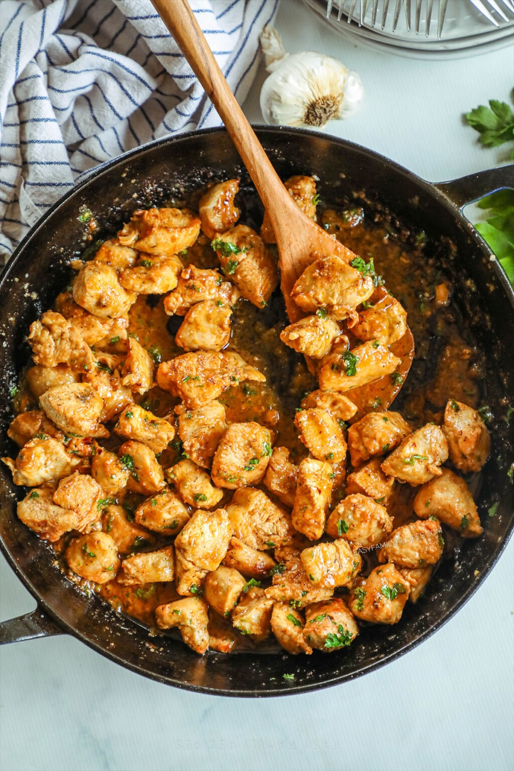 Garlic Butter Chicken Bites · Easy Family Recipes