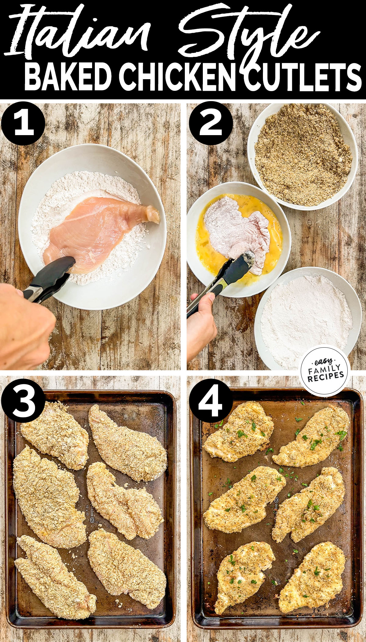 Italian Style Baked Chicken Cutlets · Easy Family Recipes