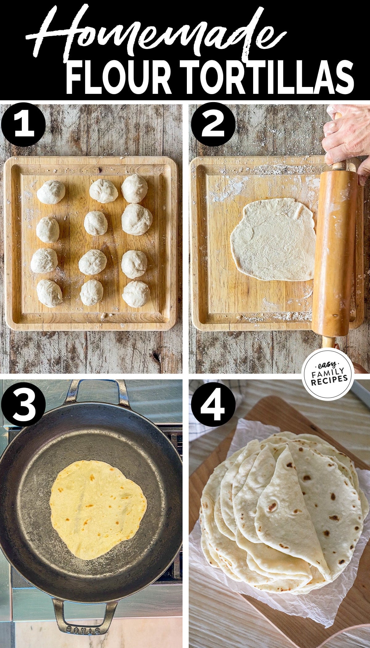 Easy Homemade Flour Tortillas (with butter) · Easy Family Recipes