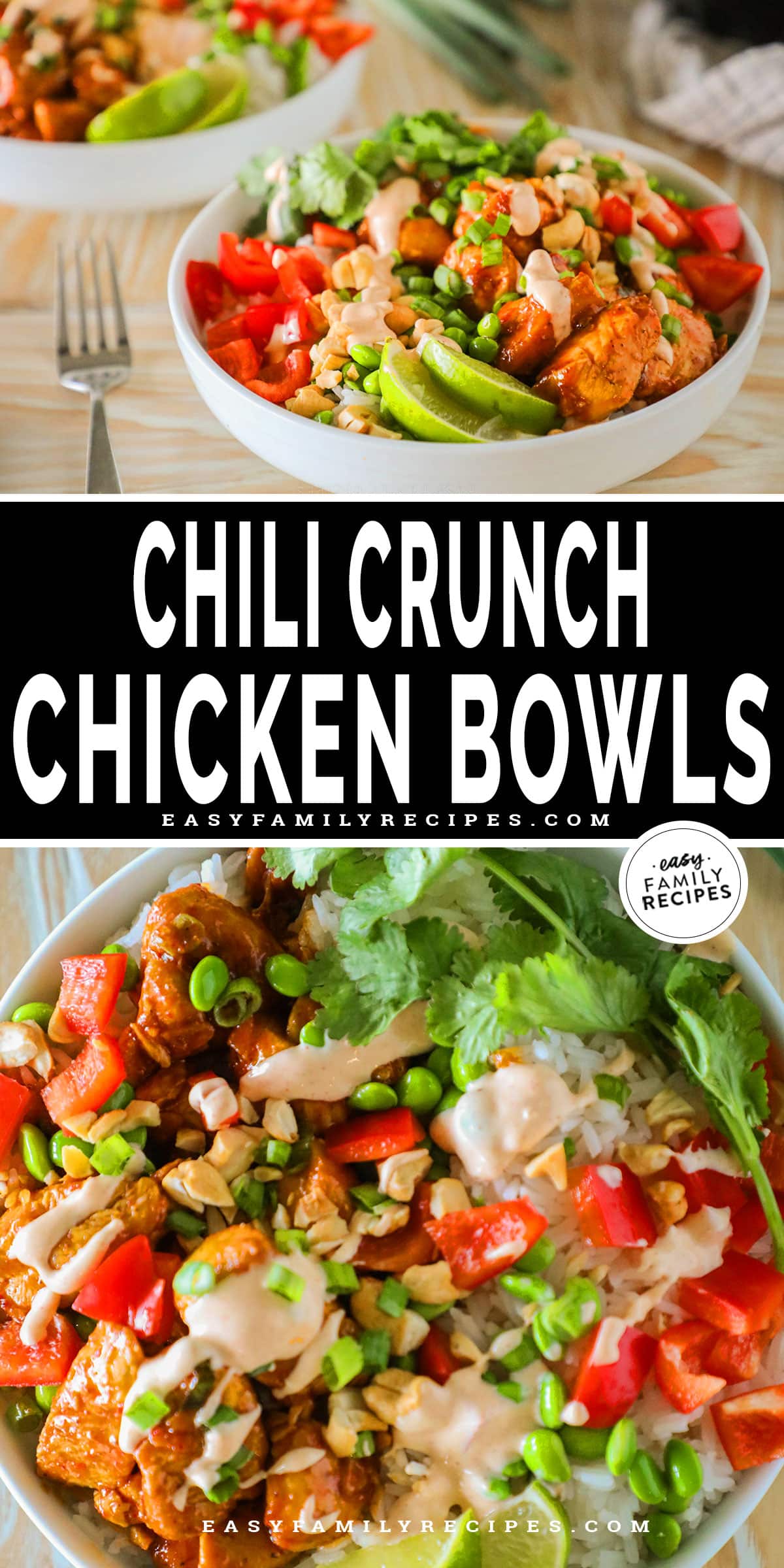Chili Crunch Chicken Bowls · Easy Family Recipes