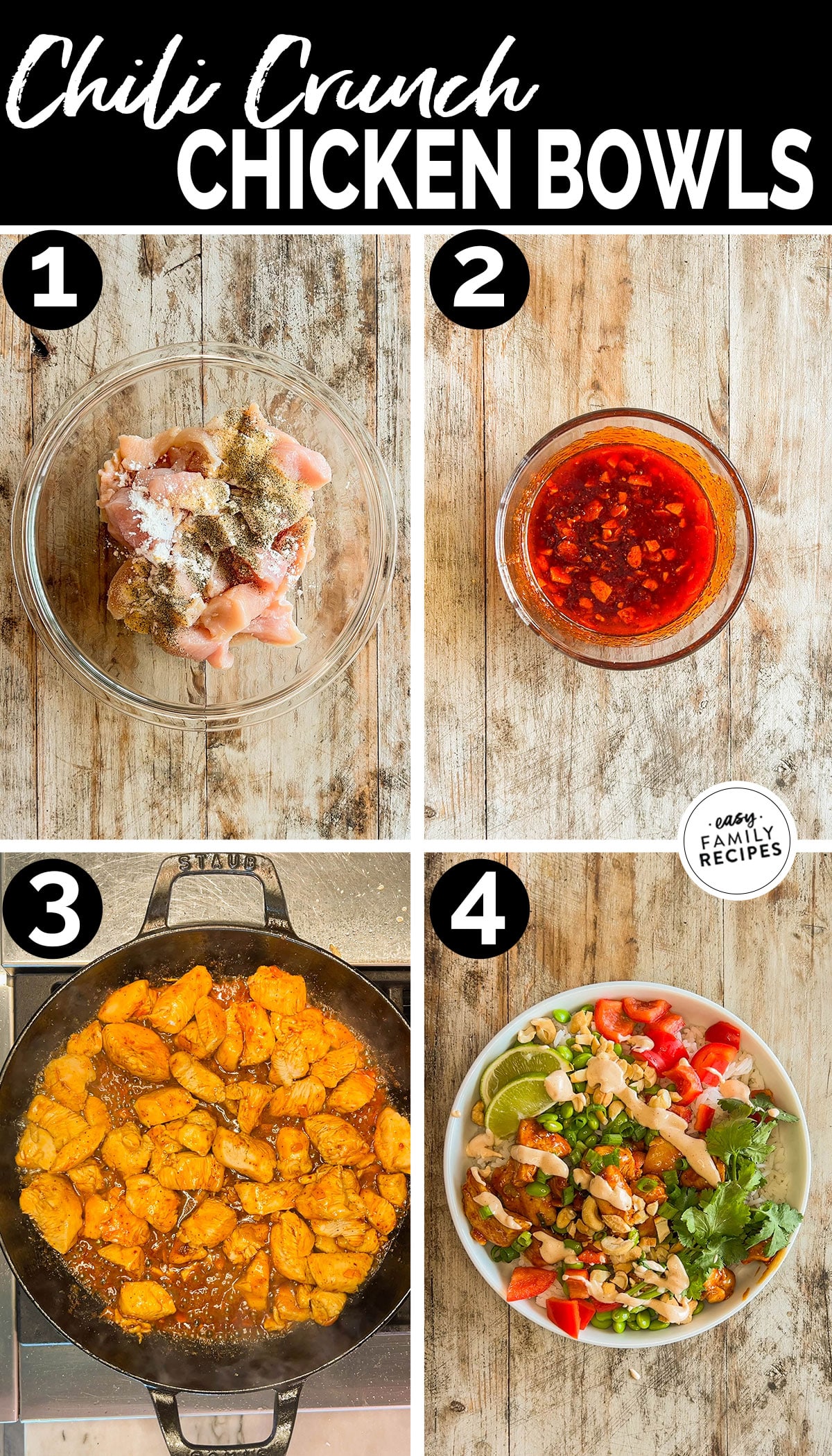 Chili Crunch Chicken Bowls · Easy Family Recipes