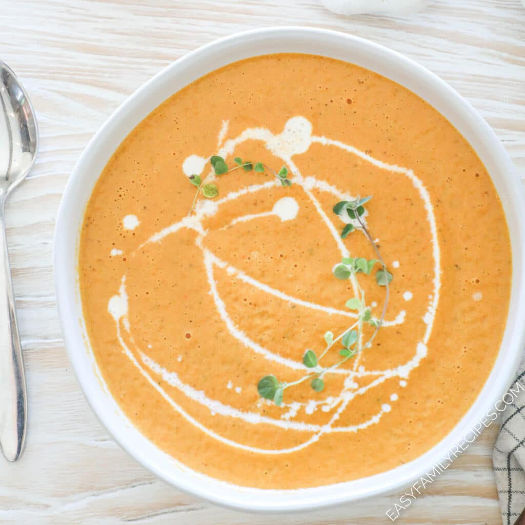 Sheet Pan Roasted Veggie Soup · Easy Family Recipes