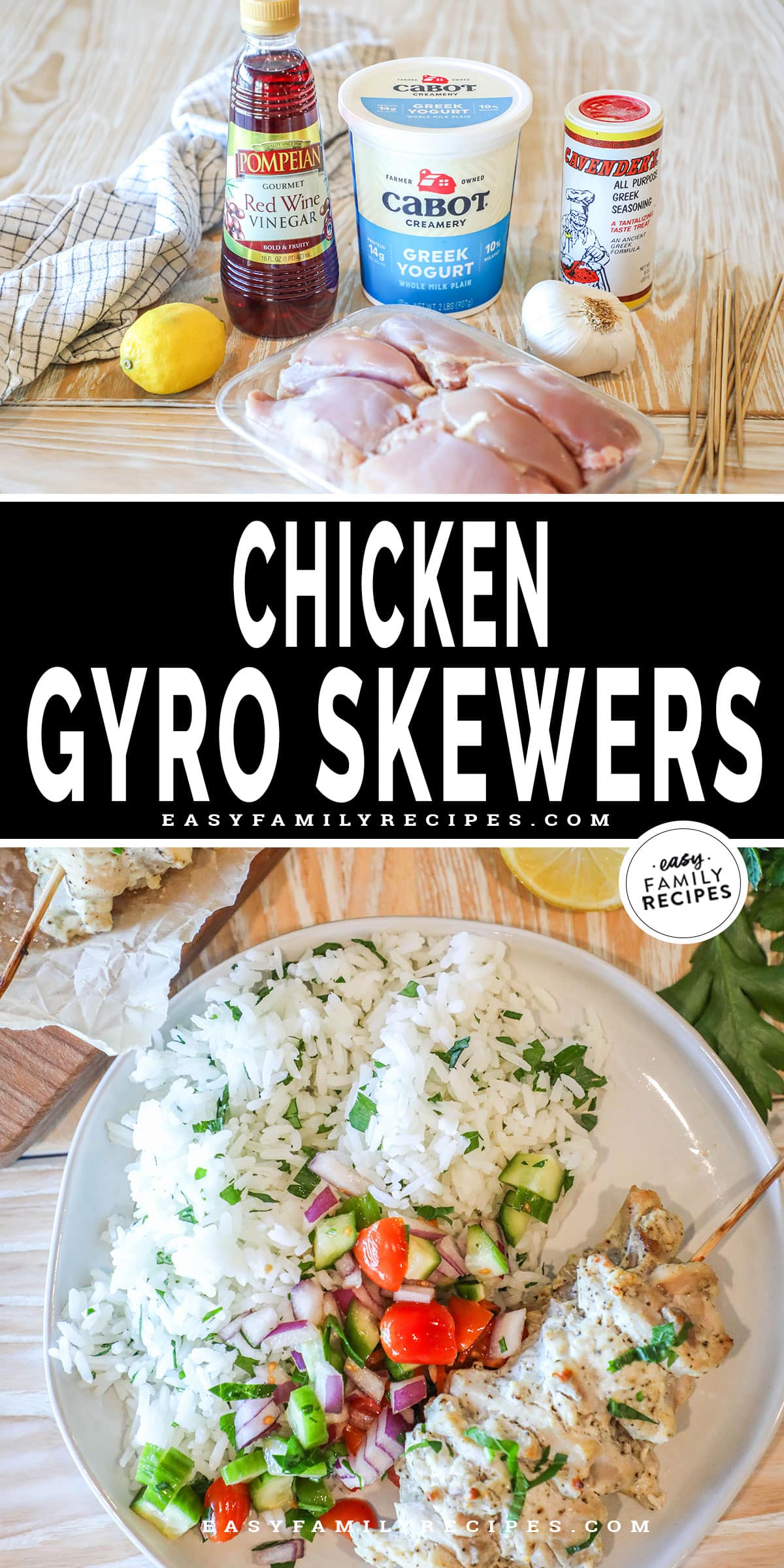 Chicken Gyro Skewers · Easy Family Recipes